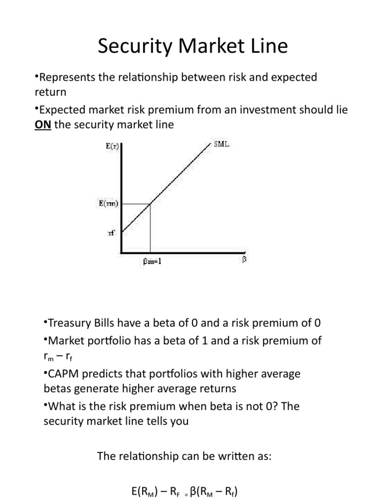 Security Market Line Presentation | PDF | Finance & Money Management