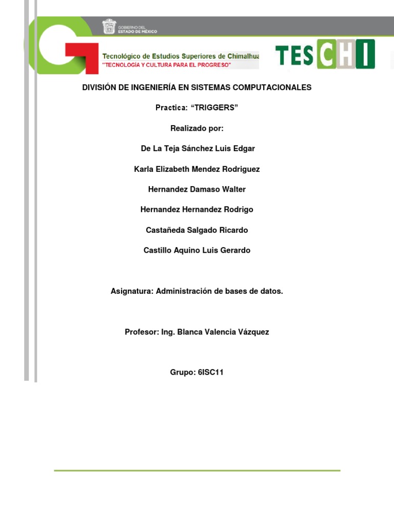 Practica Triggers | PDF | Datos de computadora | Gestión de tecnología de la información
