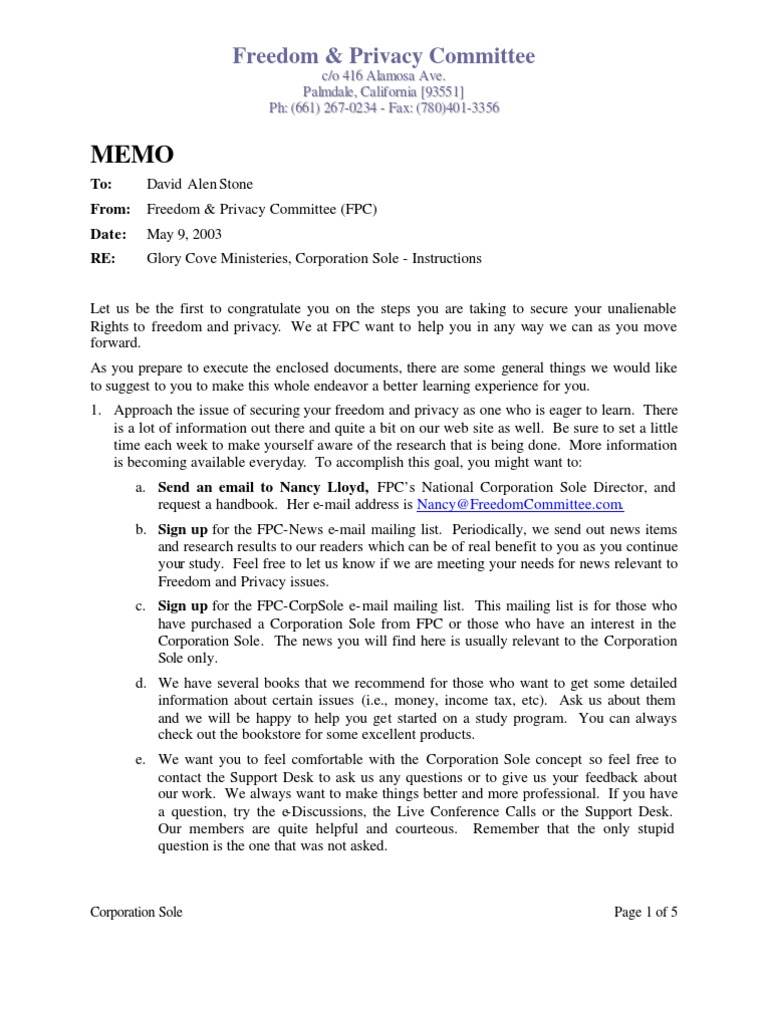 To: From: Freedom & Privacy Committee (FPC) Date: RE | PDF | Privacy ...