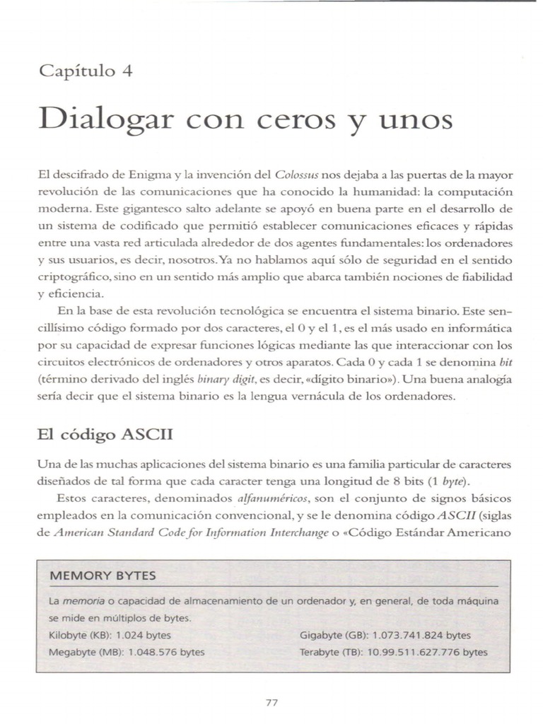 Dialogar Con Ceros y Unos | PDF | Ascii | Decimal