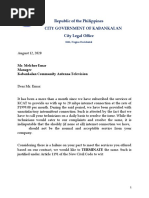PLDT Termination Letter | PDF