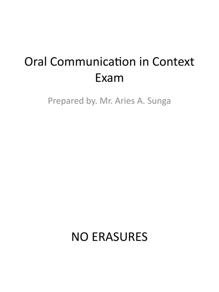 Exam Oral Communication in Context | PDF