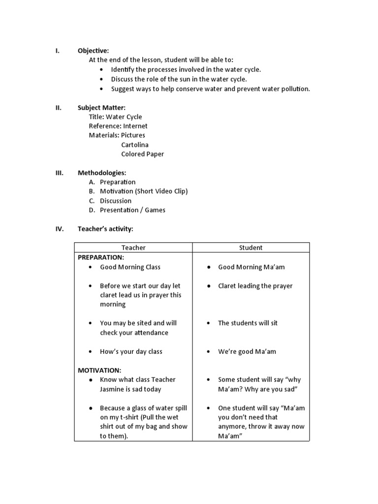 Lesson Plan | PDF | Water Vapor | Condensation