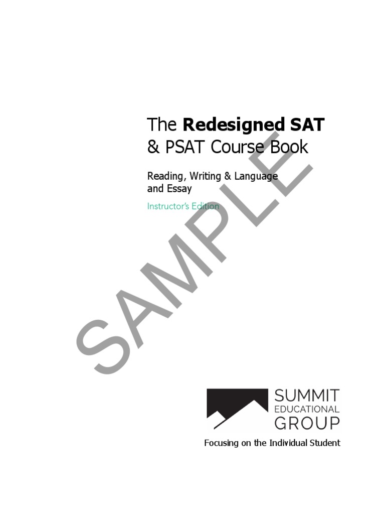 Sample: The Redesigned SAT & PSAT Course Book | PDF | Dark Matter ...