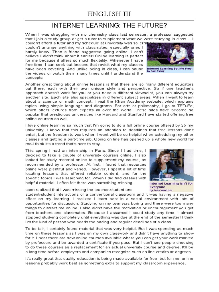 English III Reading TASK | PDF | Tutor | Educational Technology