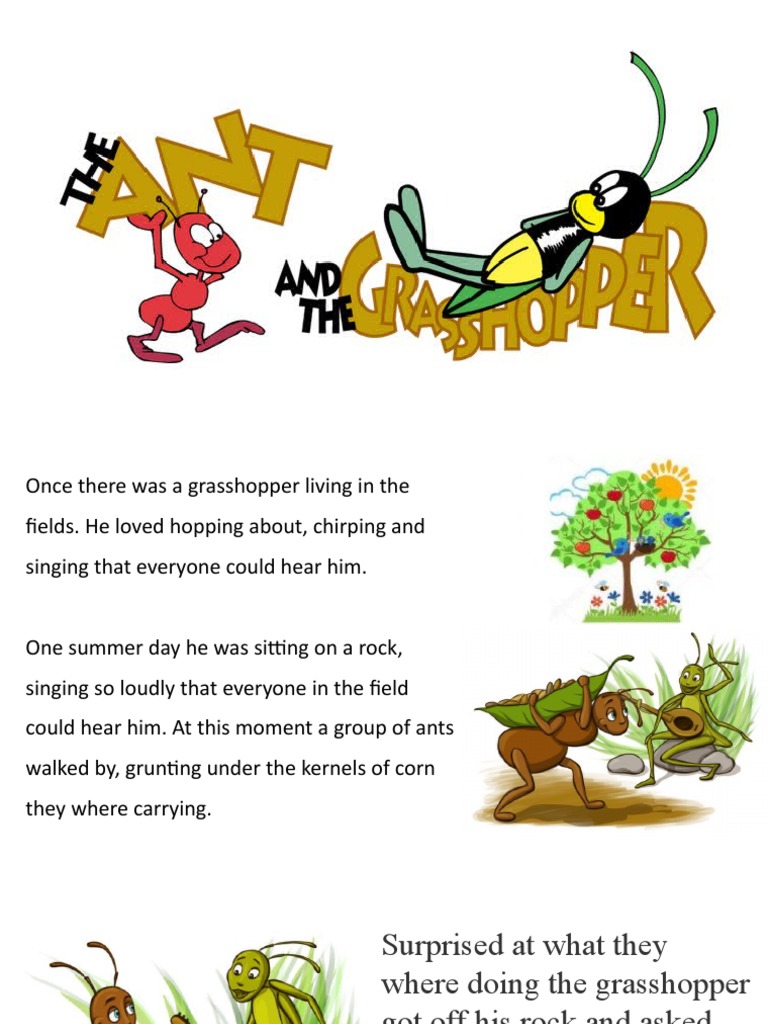 The Ant And The Grasshopper Story Printable