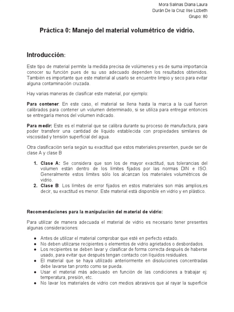 Manejo de Material Volumetrico de Vidrio-2275 PDF | PDF | Exactitud y ...