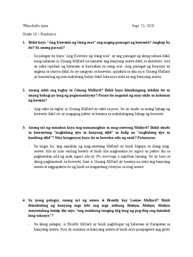Ang Kuwento NG Isang Oras - Ama | PDF