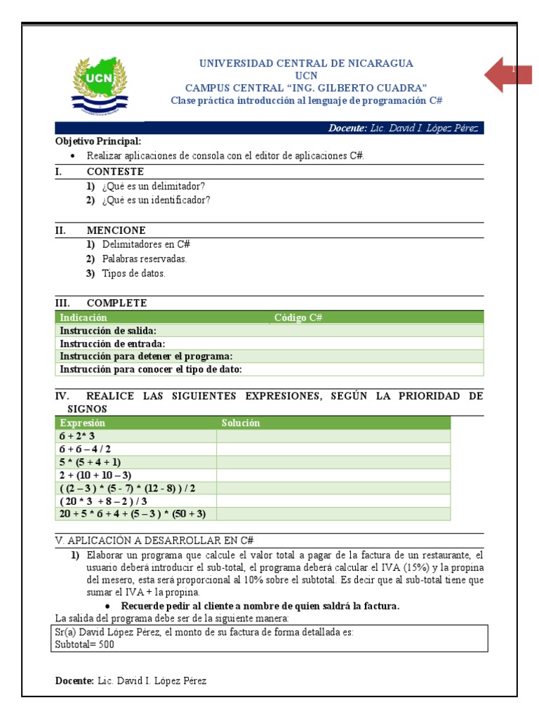 Clase Practica Introduccion Al Editor Csharp | PDF | C Sharp (lenguaje de programación ...