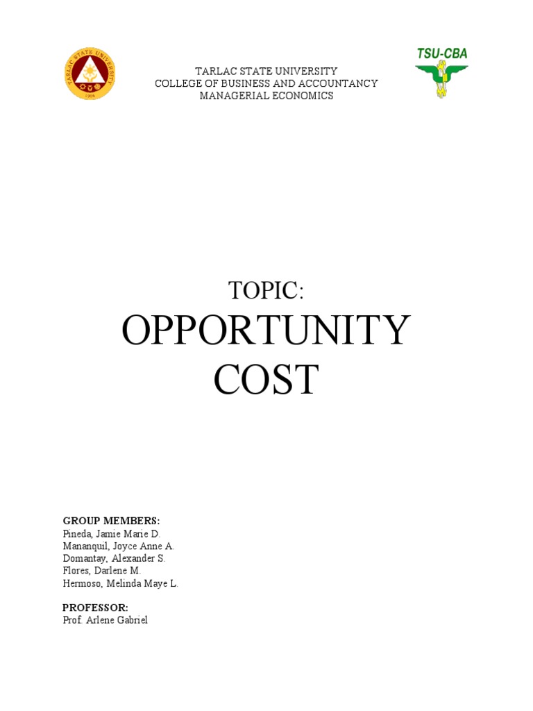 Opportunity Cost | PDF | Opportunity Cost | Choice