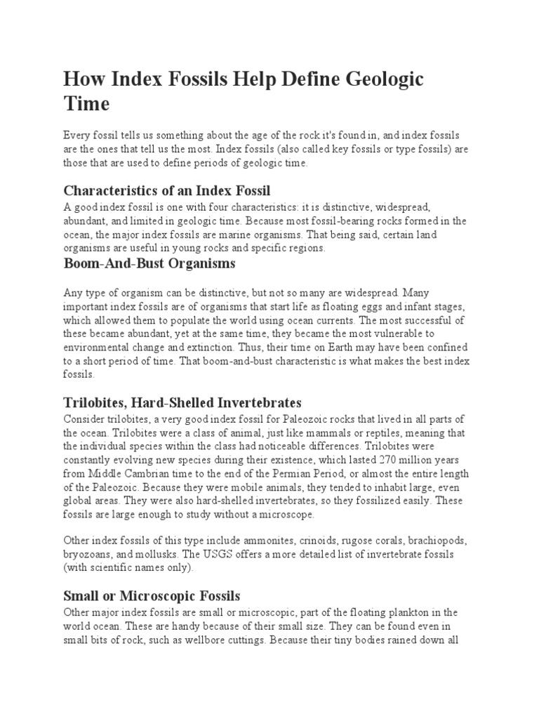 How Index Fossils Help Define Geologic Time | PDF | Fossil | Geologic Time Scale