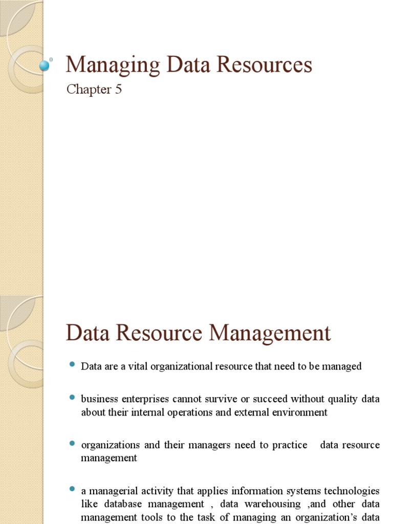 Managing Data Resources | PDF | Data Warehouse | Databases