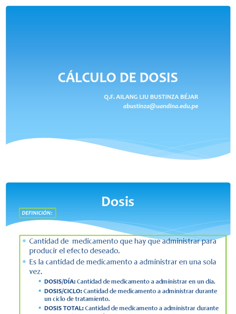 Cálculo de Dosis | PDF | Vitamina a | Medicamentos con receta