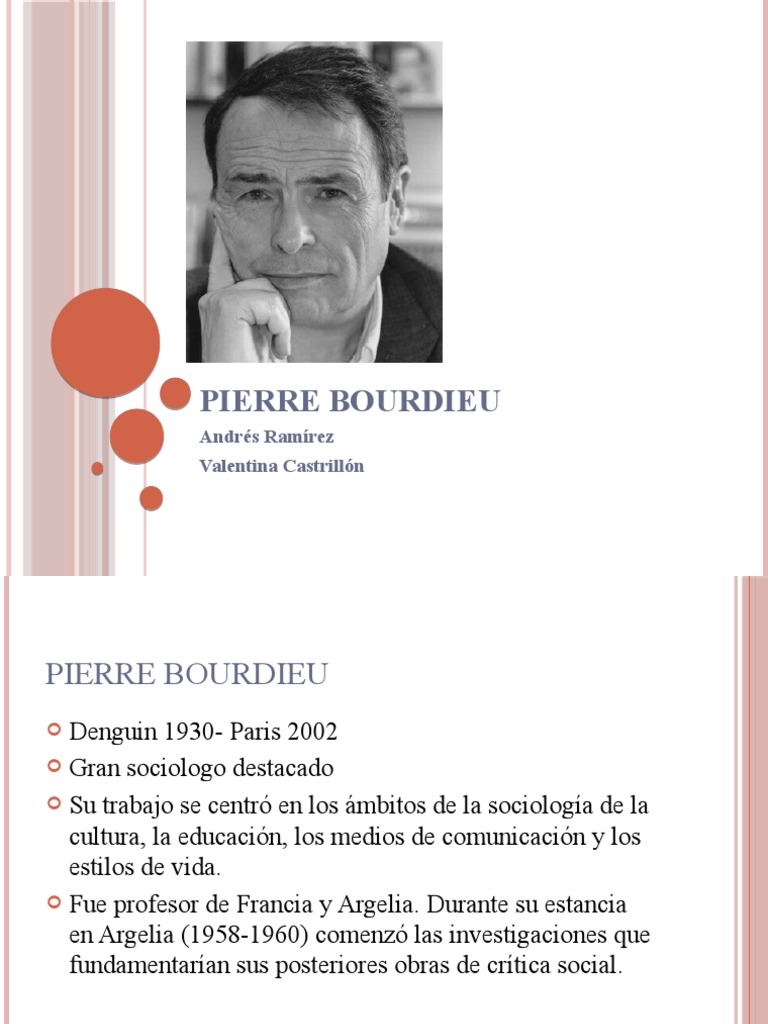 Pierre Bourdieu | PDF | Teorías sociológicas | Conceptos psicologicos