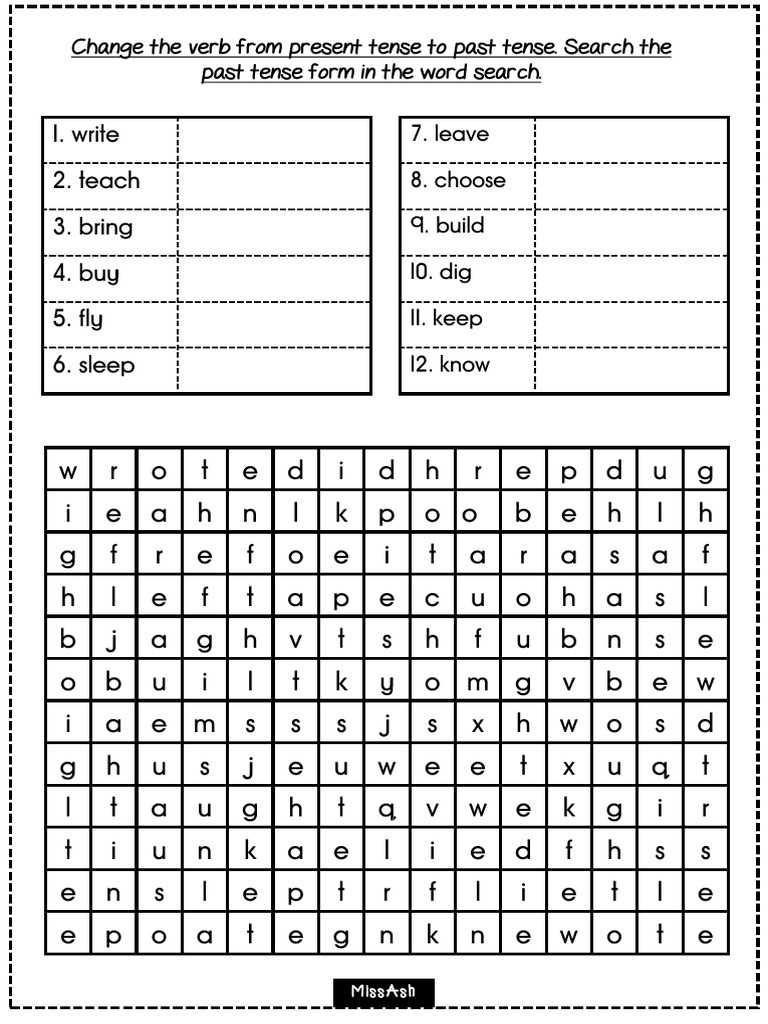 Irregular Word Search PDF | PDF | Grammar | Linguistics