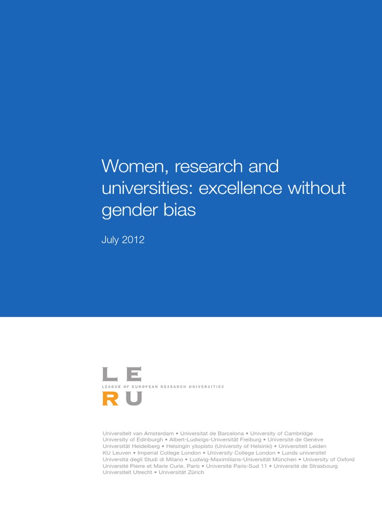 Women, Research and Universities: Excellence Without Gender Bias | PDF ...