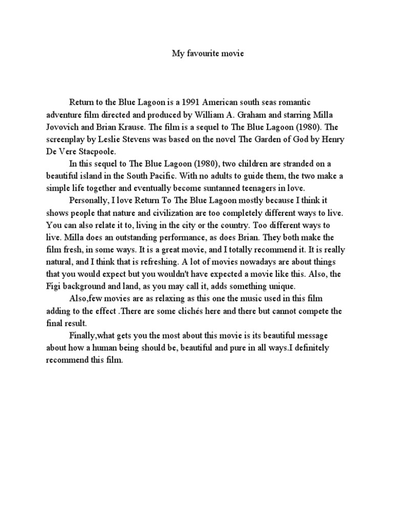 My Favourite Movie | PDF | Art | Poetry