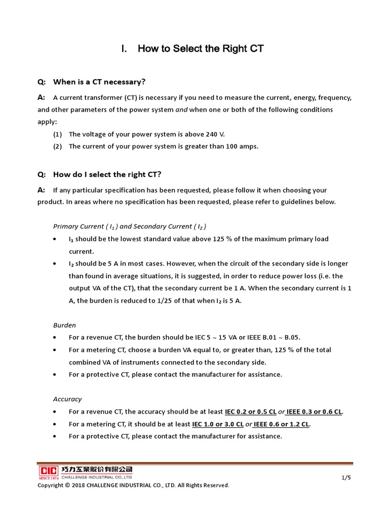 I. How To Select The Right CT: Q: When Is A CT Necessary? A | PDF ...