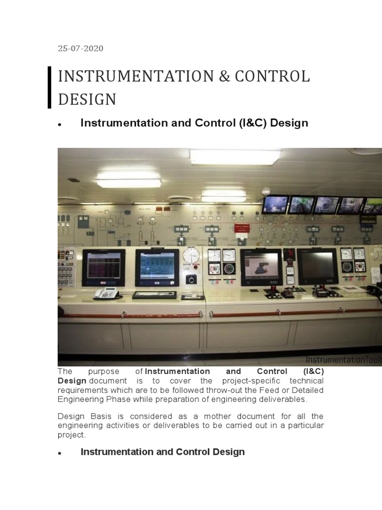 Instrumentation and Control (I&C) Design | PDF | Instrumentation | Pipe ...