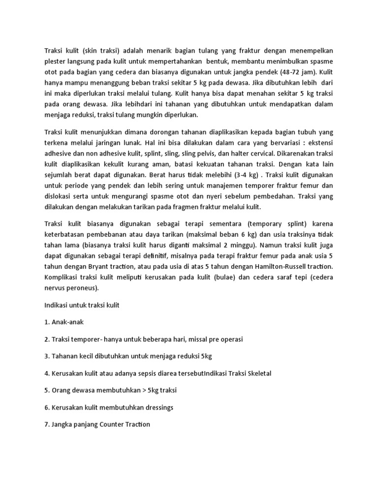 Traksi Kulit untuk Fraktur Femur | PDF