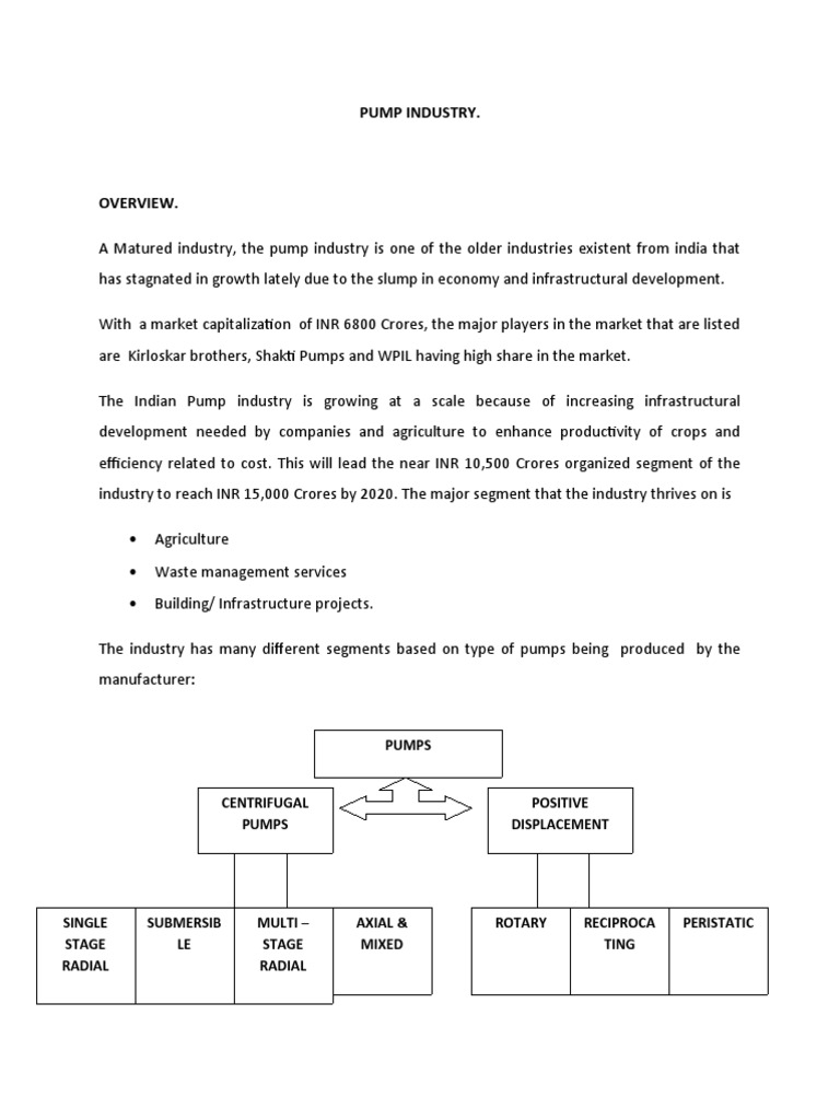 Pump Industry | PDF | Economic Growth | Efficient Energy Use