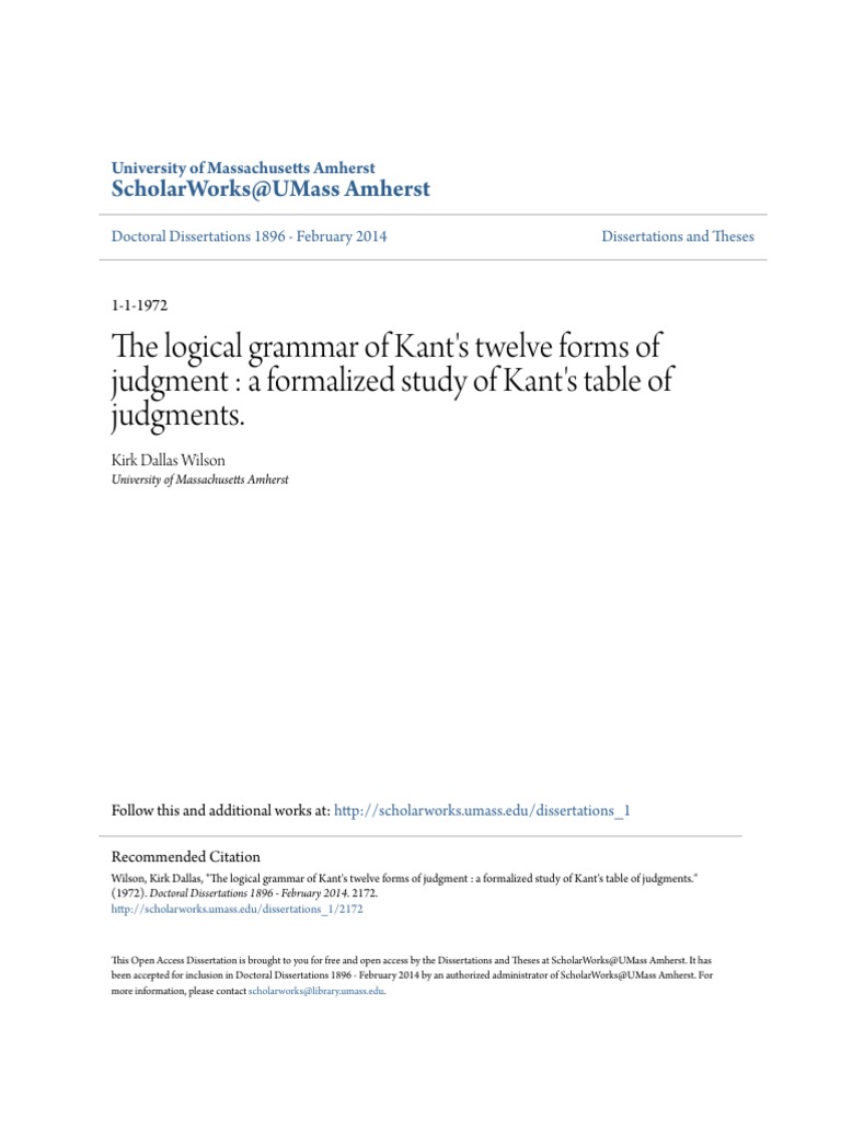 DISS - The Logical Grammar of Kants Twelve Forms of Judgment - A Formal ...