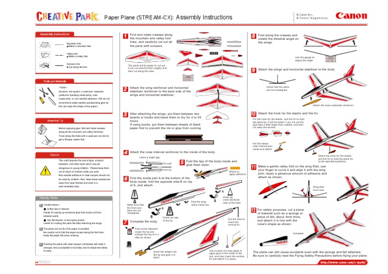 Paper Plane Assembly Instructions | PDF | Adhesive | Nature