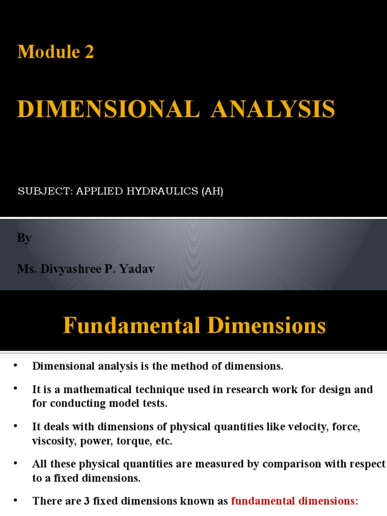 Dimensional Analysis: by Ms. Divyashree P. Yadav | PDF | Quantity ...