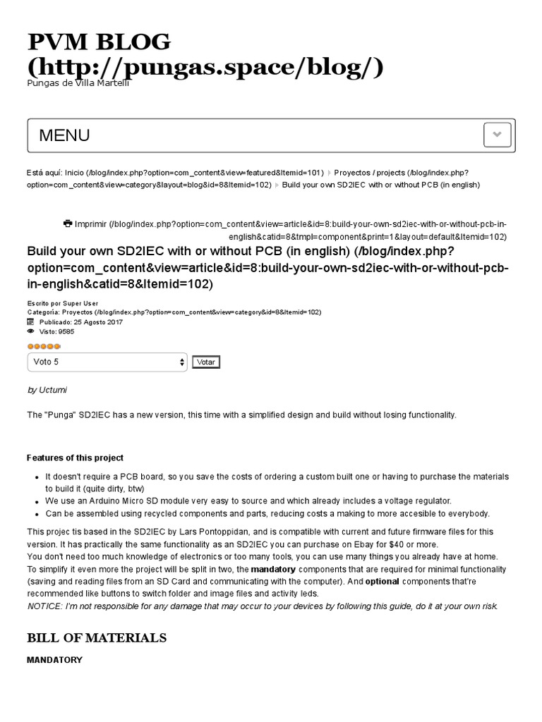 Build Your Own SD2IEC With or Without PCB (In English) | PDF