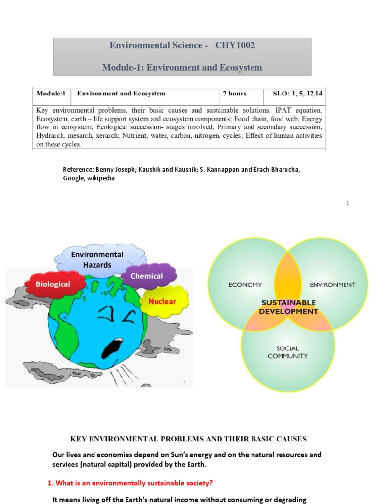 Environmental Science - CHY1002 Module-1: Environment and Ecosystem ...