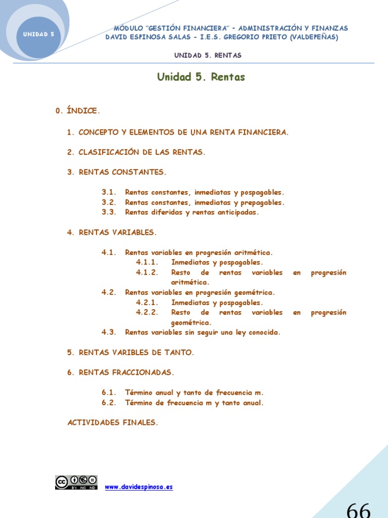 Clasificación y Cálculo de Rentas Financieras | PDF | Interés ...