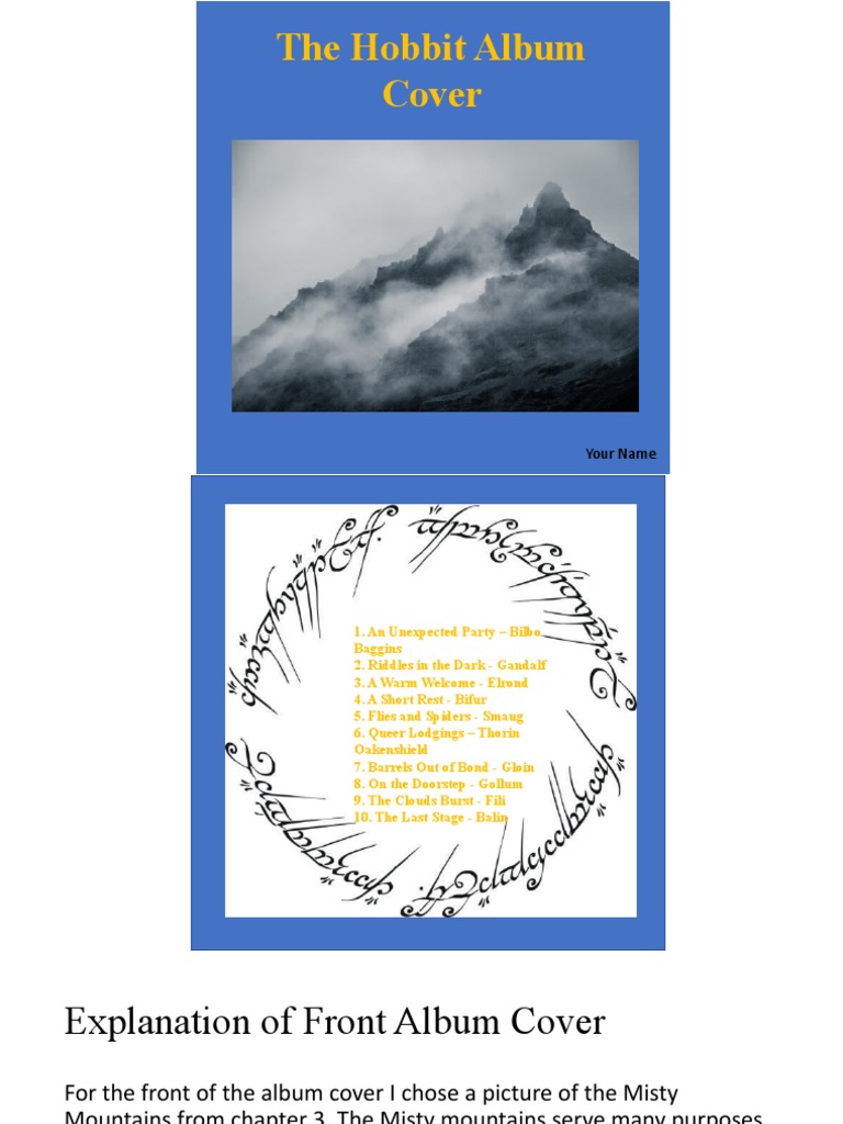 The Hobbit Album Cover Design Analysis | PDF | Language Arts ...