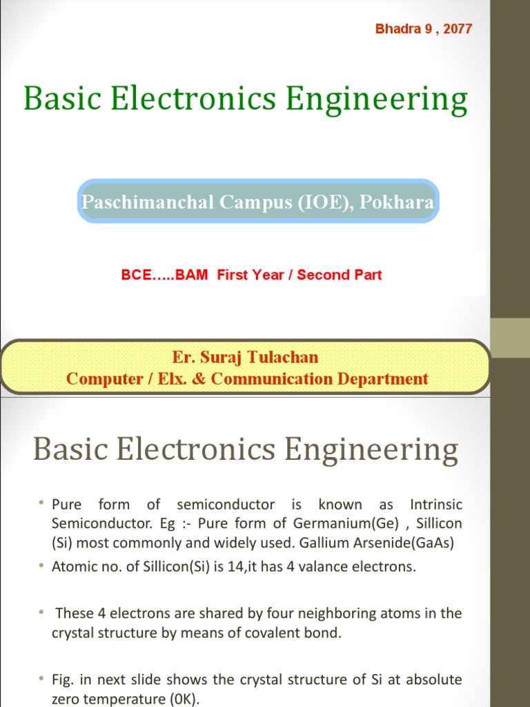 Basic Electronics Engineering: Paschimanchal Campus (IOE), Pokhara ...