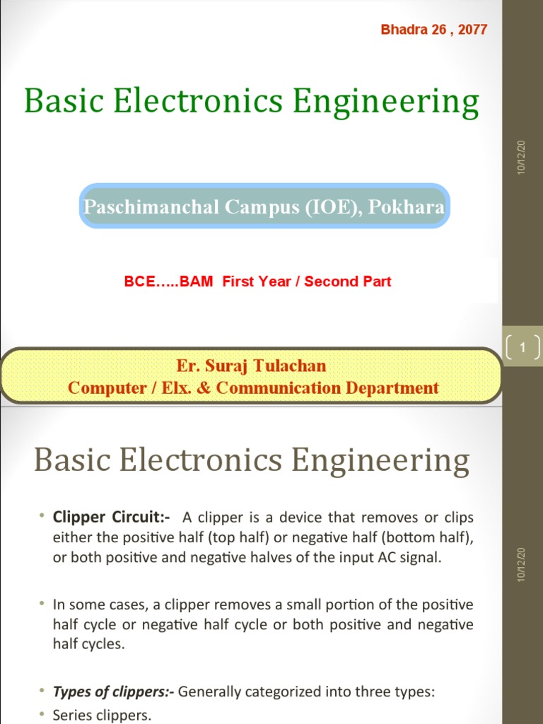 Basic Electronics Engineering: Paschimanchal Campus (IOE), Pokhara ...