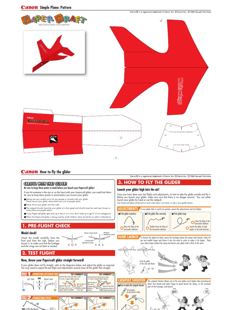 Laminated Paper Airplane 0010660 Pattern | PDF | Flap (Aeronautics ...