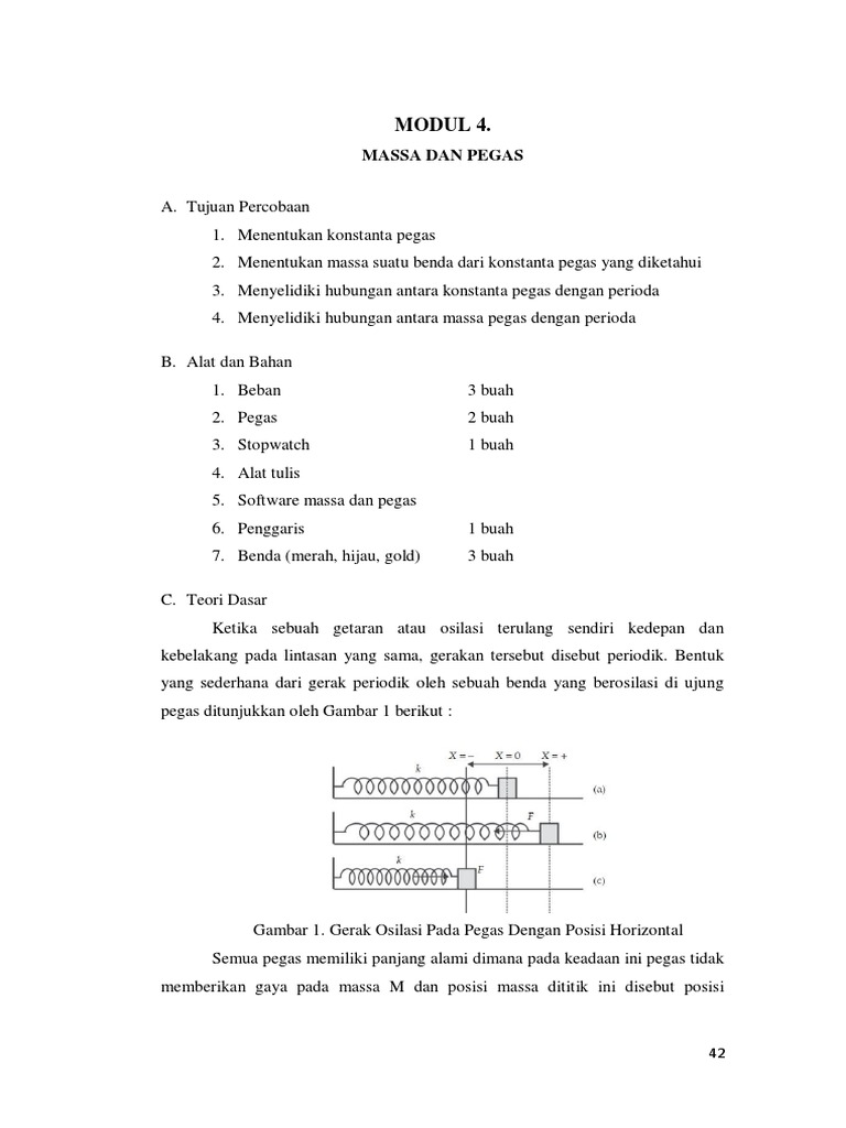 MODUL 4. Massa Dan Pegas | PDF