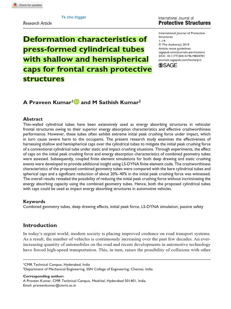 Deformation Characteristics of Press-Formed Cylindrical Tubes With ...