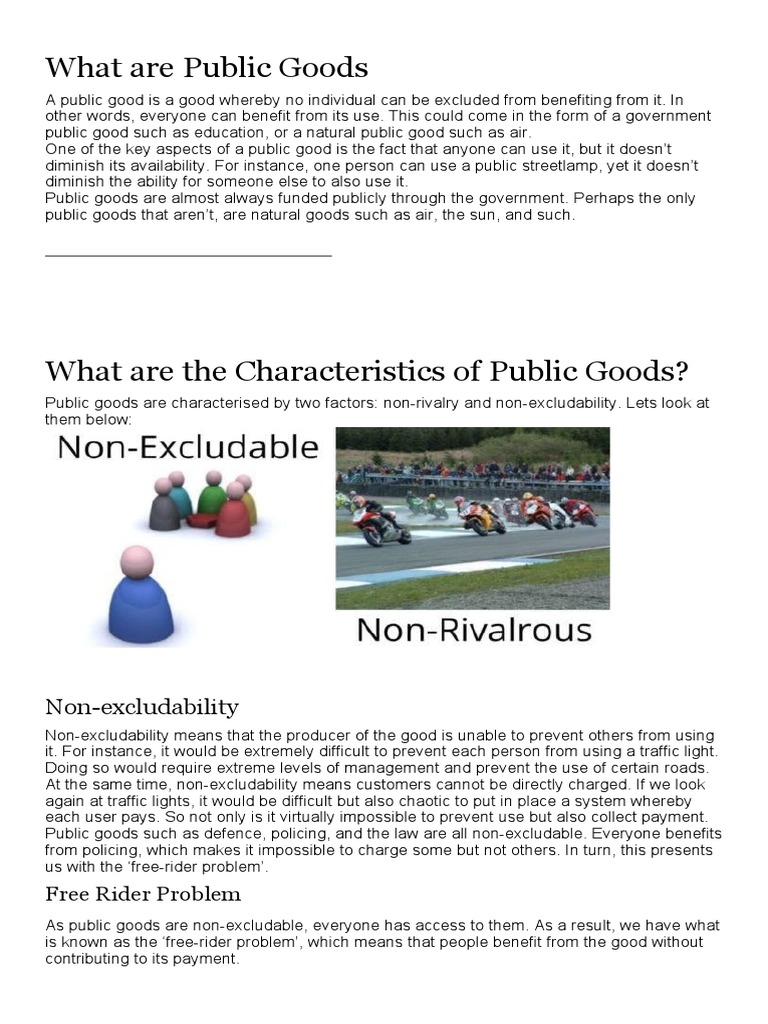 What Are Public Goods | PDF | Microeconomics | Economies
