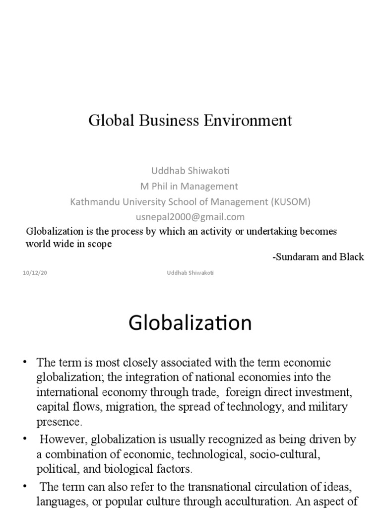 Unit-6 Global Business Environment | Download Free PDF | Foreign Direct ...