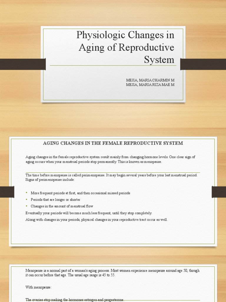 Aging Changes in Female Reproductive System | PDF | Menopause | Vagina