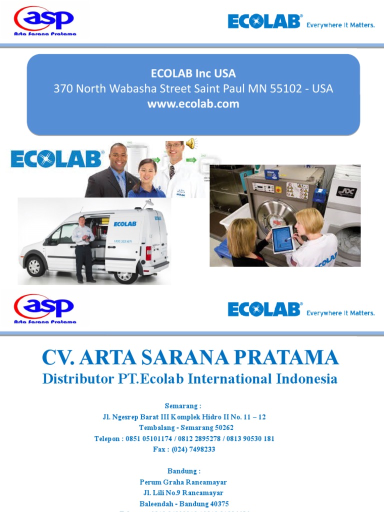 Produk Ecolab untuk Laundry dan Sanitasi | PDF | Memasak, Makanan, & Anggur