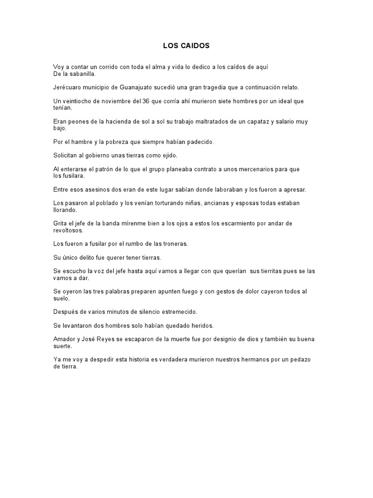Los Caidos | PDF