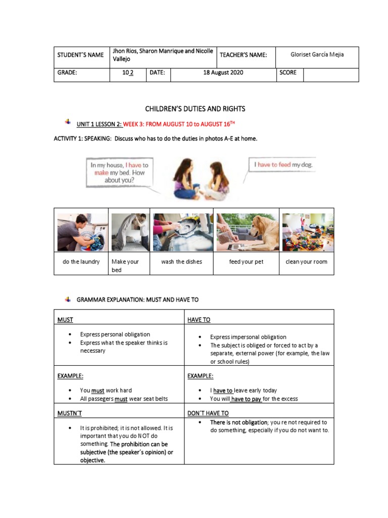 Children's Duties and Rights: Exploring Responsibilities at Home and in ...