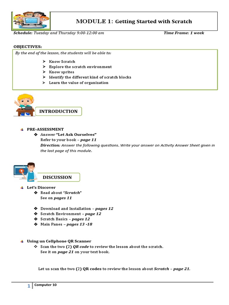 Getting Started With Scratch: Objectives | PDF | Scratch (Programming Language) | Gmail