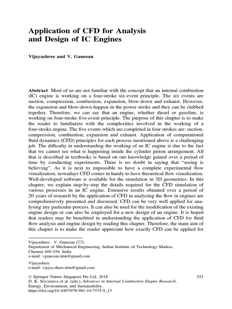 Application of CFD For Analysis and Design of IC Engines | PDF ...