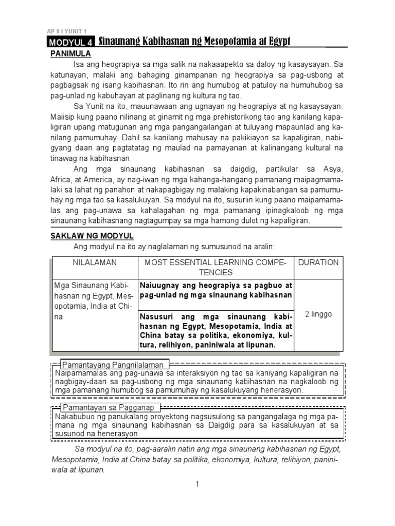 Araling Panlipunan 8 MODULE 4 | PDF