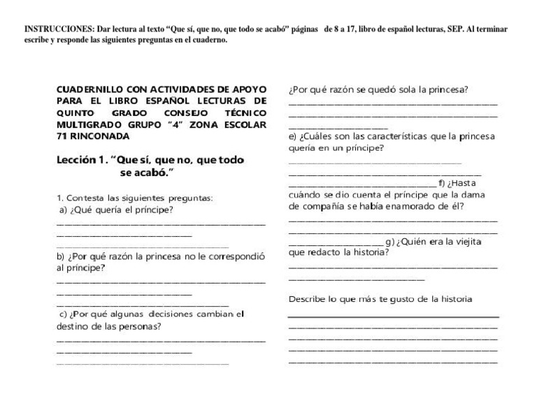 Ejercicio de Comprension Lectora | PDF