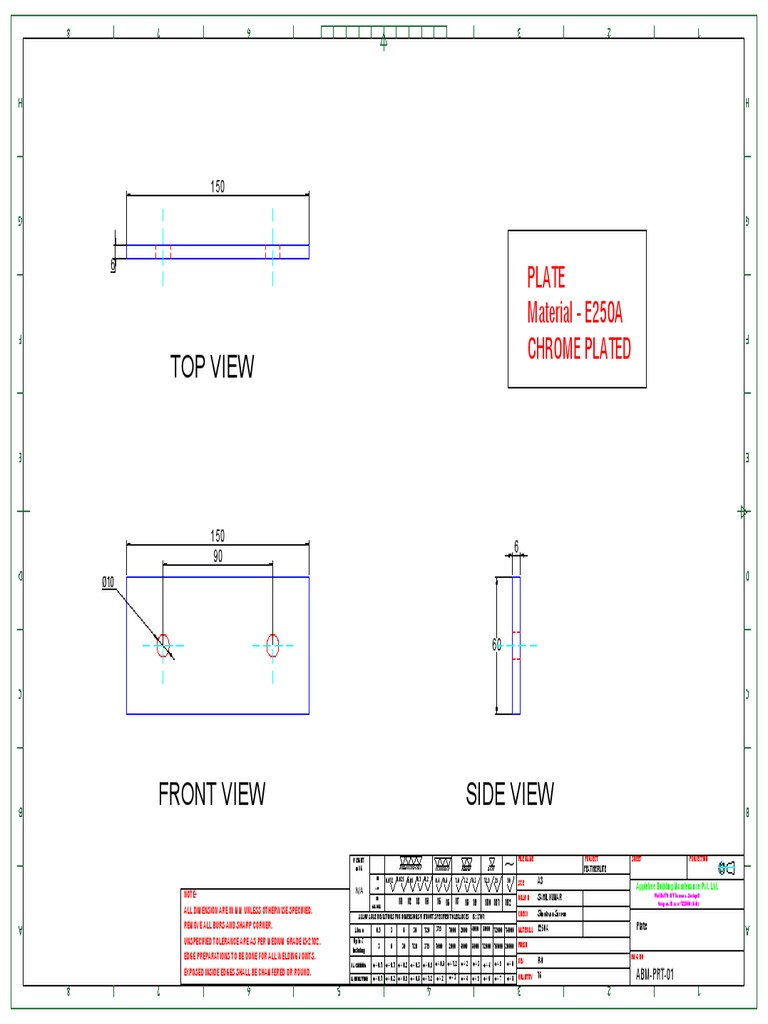 Top View: Plate Material - E250A Chrome Plated | PDF | Metals | Crafts