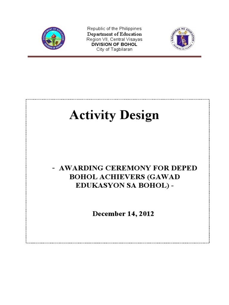 Activity Design - Gawad | PDF | Business | Economies
