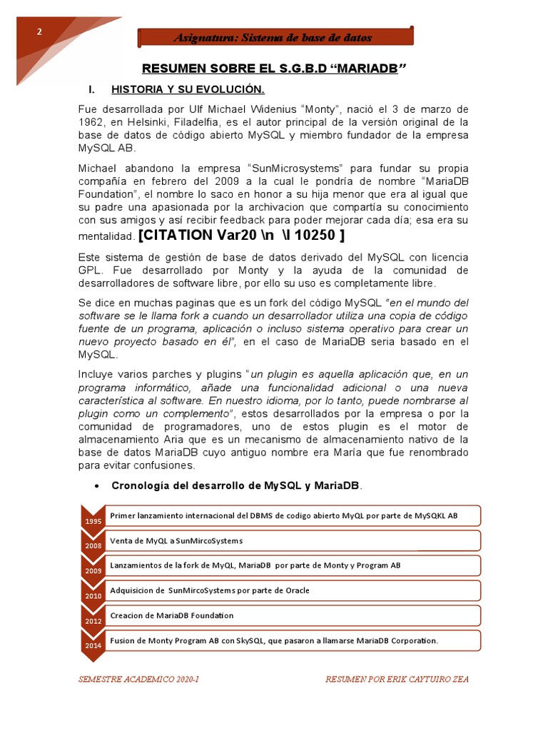 Resumen Mariadb | PDF | Mi sql | SQL